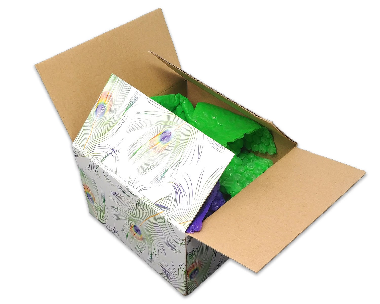 10 Pack 6x6x4 Peacock Designer Boxes Recyclable | Etsy