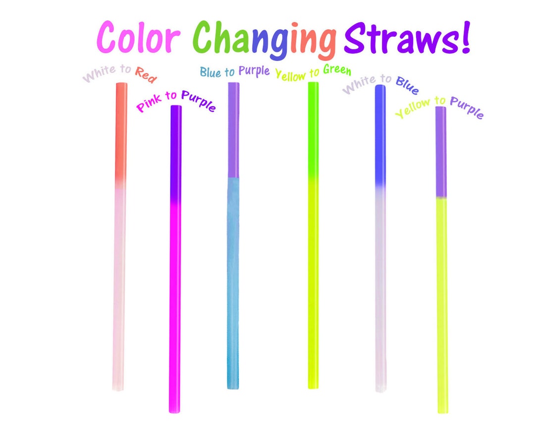 15 Pack Awesome Color Changing Drinking Straws, 9 Inch Quality Reusable ...