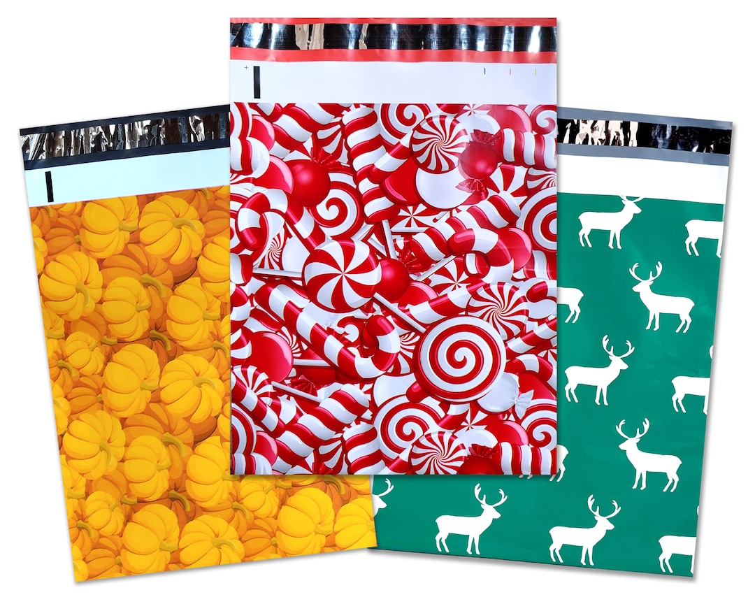 Fall Winter Collection Theme Poly Mailers 10x13" Combo, Pumpkin, Candy ...