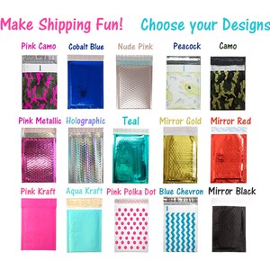 50 Lot 6"x10" Fun Padded Colored Envelopes, Poly Bubble Mailers ...