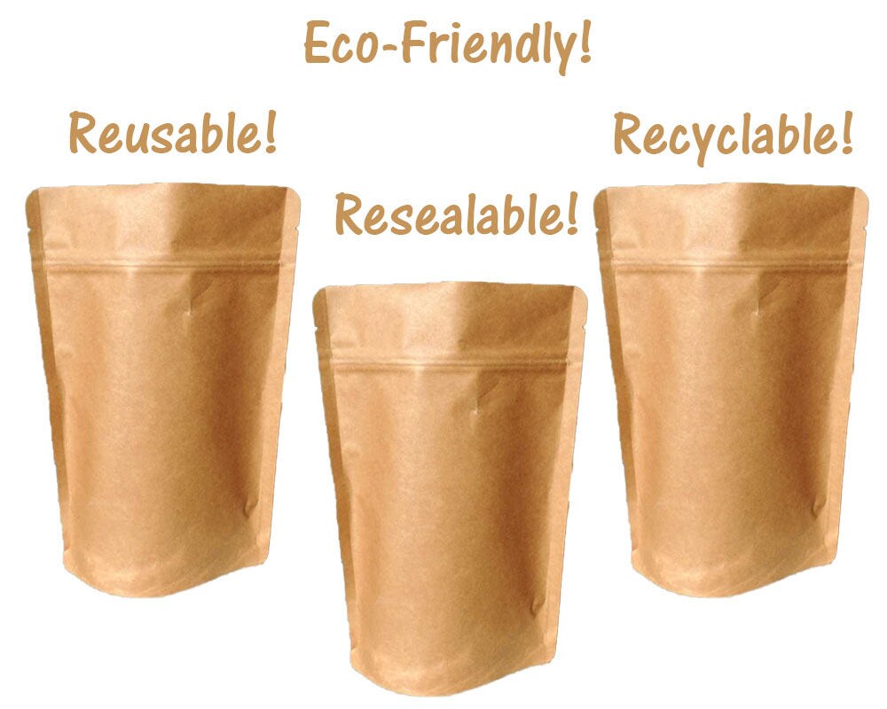100 Pack 8 oz. Natural Kraft Stand Up Pouch Bags Food Safe | Etsy