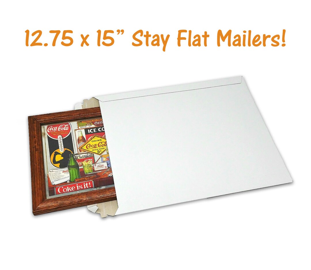 3 Pack 12.75x15" White Stay Flat Mailers, Quality Rigid Photo Flats ...