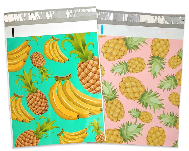 Piña Rosa y Aqua Teal Piña Plátano Tropical Tema Poly Mailers - Etsy España