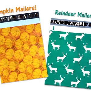 Fall Winter Collection Theme Poly Mailers 10x13" Combo, Pumpkin, Candy ...