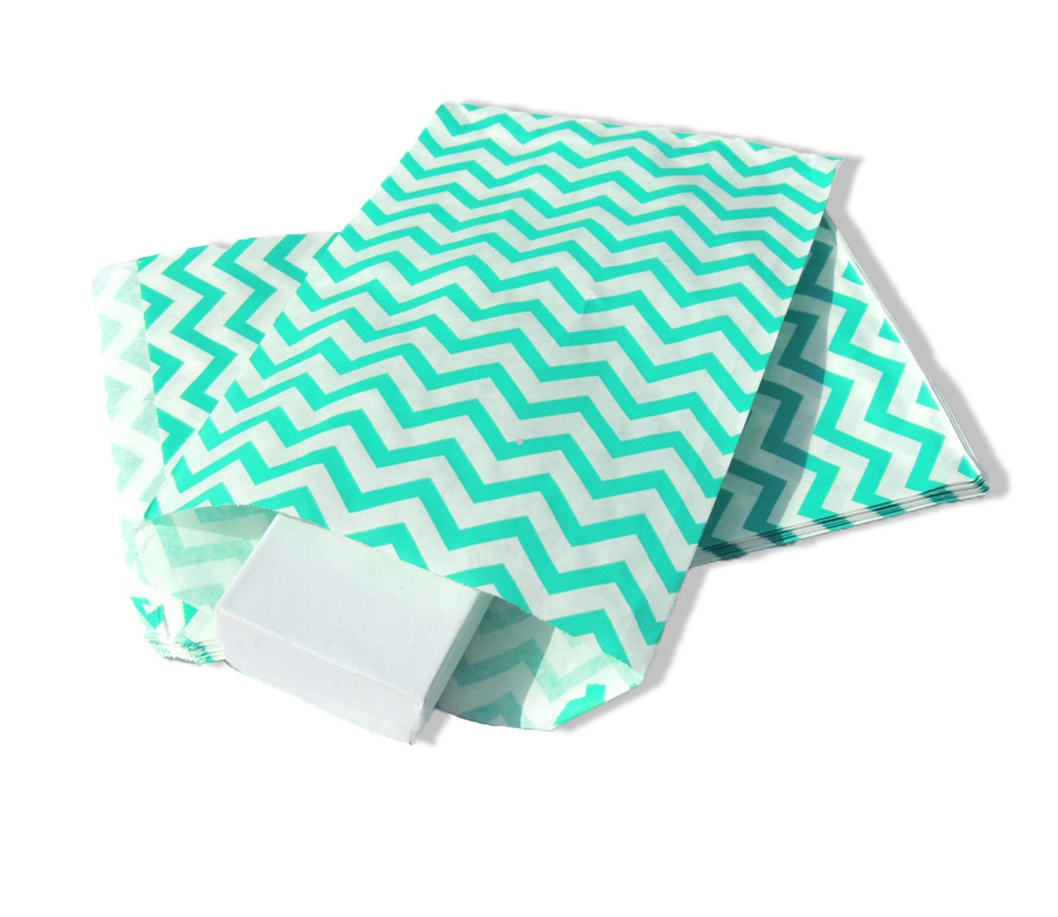 100 Pack 6x9 Paper Bags Chevron Design Pink Yellow Teal | Etsy