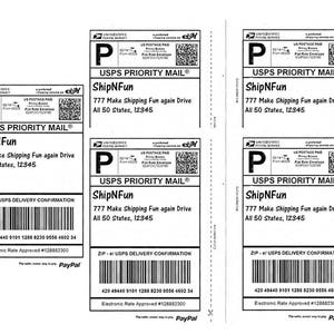 200 Shipping Labels Top Quality Jam Free, 2 Labels per Sheet Mailing ...