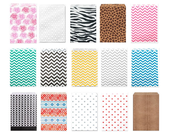 25 50 100 200 Pack 6x9 Paper Bags Tribal Chevron Leopard - Etsy