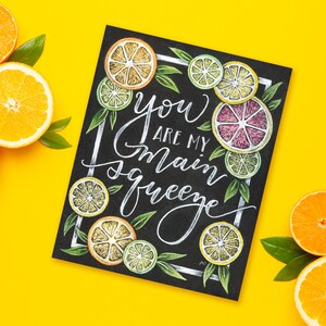 Main Squeeze - Print - Chalkboard Art, Chalk Art, Oranges, Lemons ...