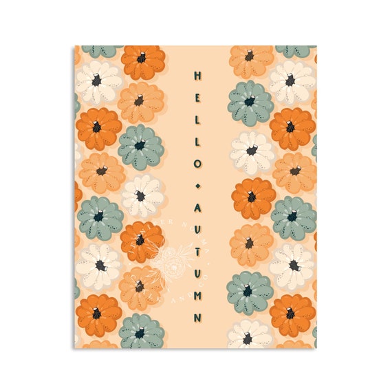 Hello Autumn Print Digital Art Graphic Art Fall Art - Etsy
