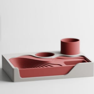 Custom 3D Desk Organizer: Modern Stepped Tray With Planter - Etsy