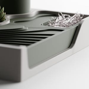 Custom 3D Desk Organizer: Modern Stepped Tray With Planter - Etsy
