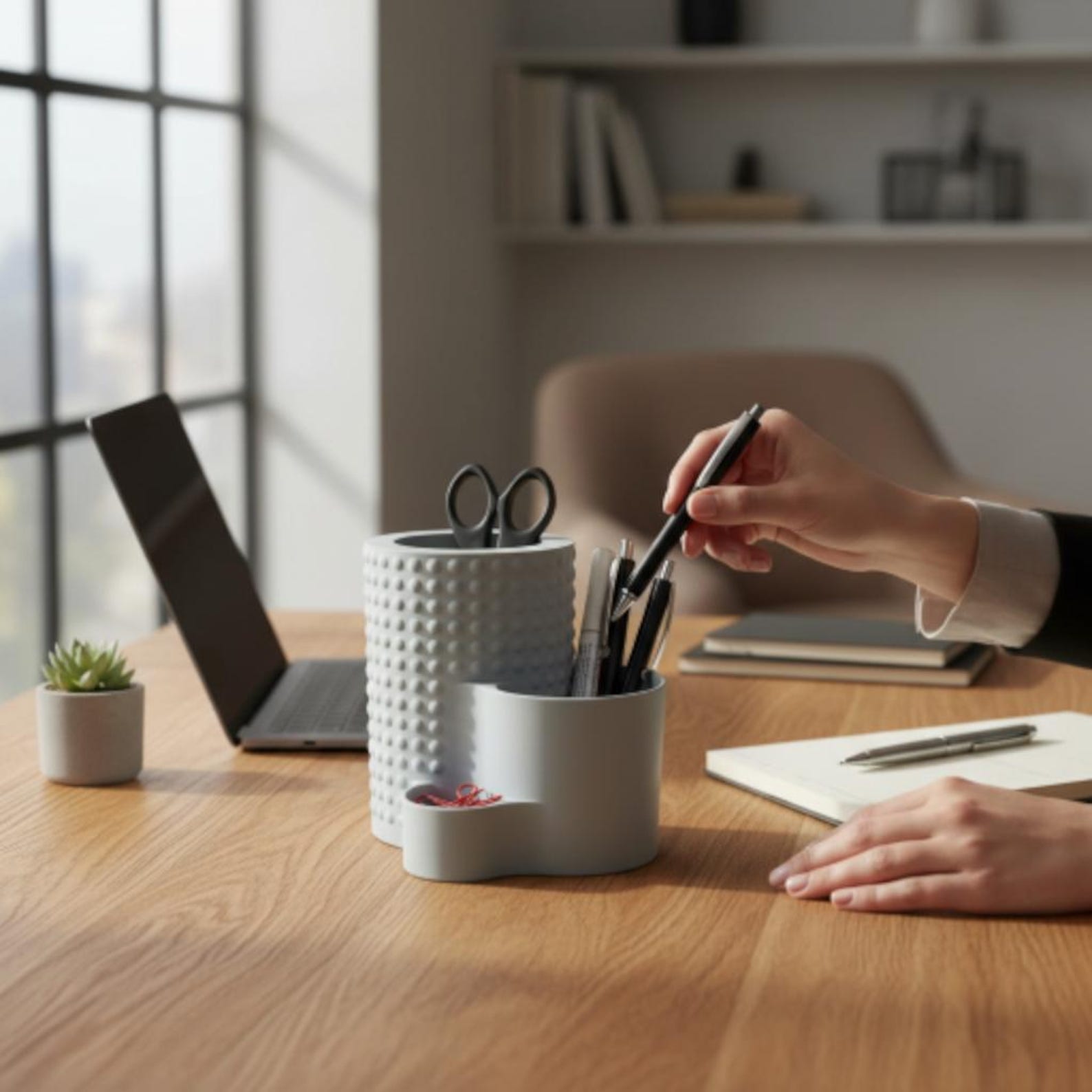 Dotted Desk Pencil and Pen Holder, Office Organizer, 3D Printed, Eco ...