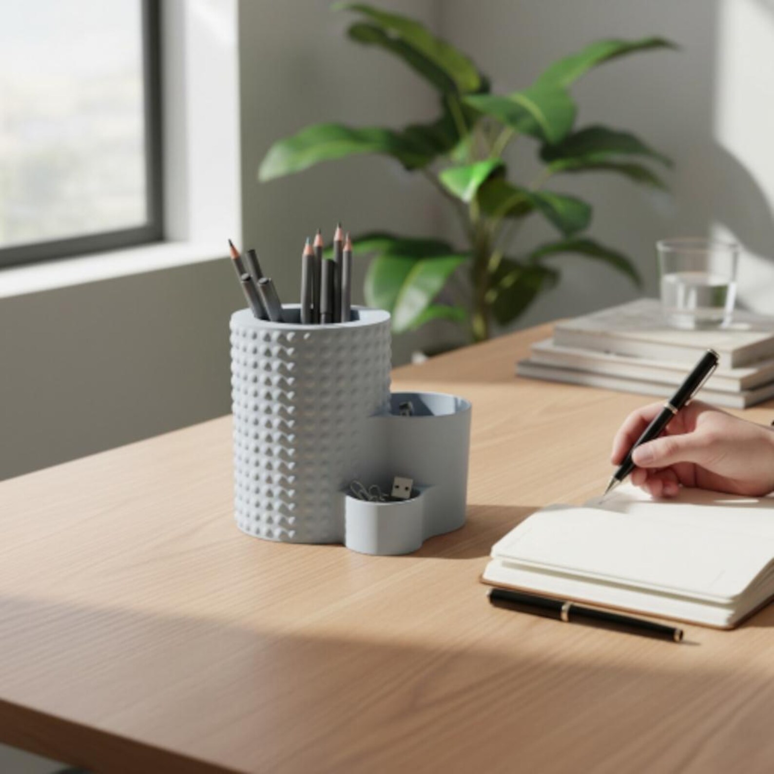 Dotted Desk Pencil and Pen Holder, Office Organizer, 3D Printed, Eco ...