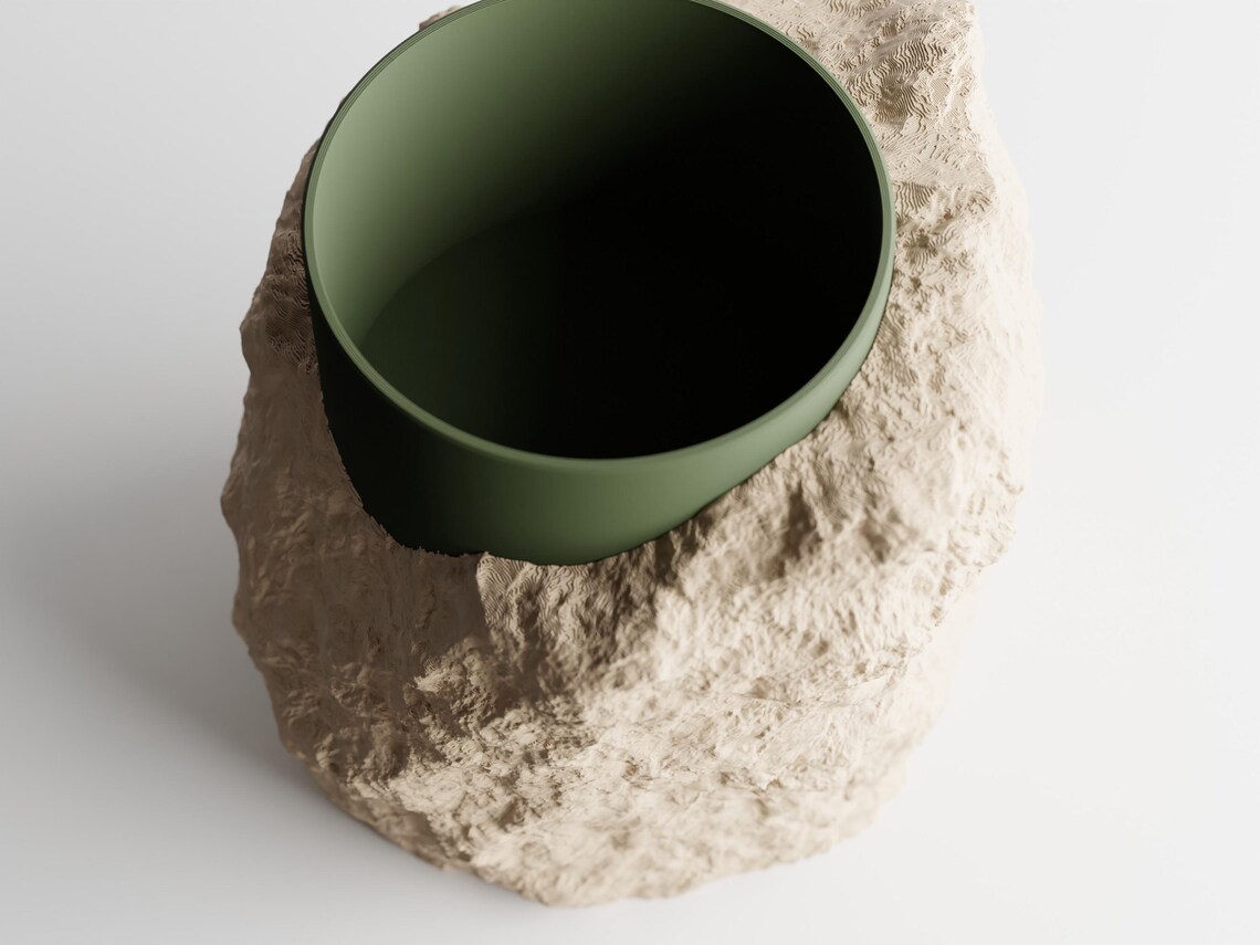 3D Printed Stone Illusion Planter: Eco-friendly Plant Holder ...