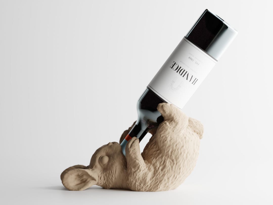Tipsy Bunny Wine Bottle Holder: Eco-friendly Rabbit Decor - Etsy