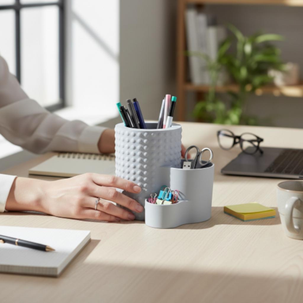 Dotted Desk Pencil and Pen Holder, Office Organizer, 3D Printed, Eco ...