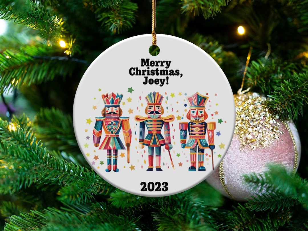 Ceramic Nutcracker Porcelain Ornament, Charming 3 Double-sided Ornament ...