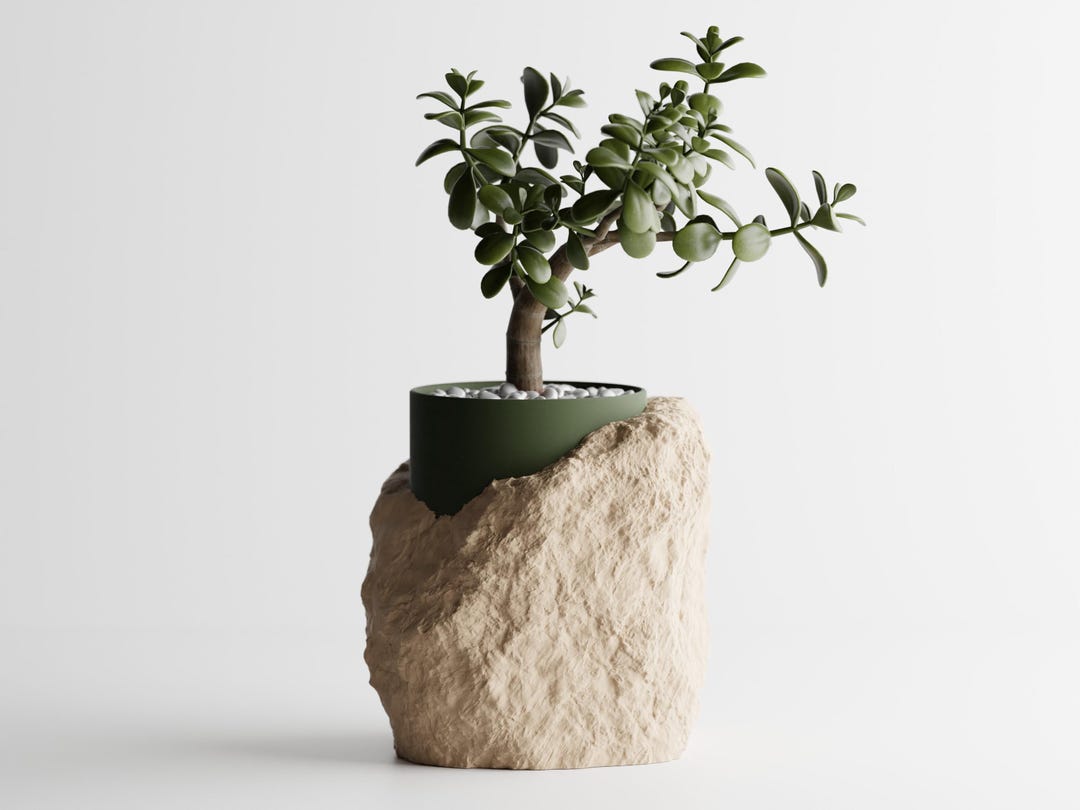 3D Printed Stone Illusion Planter: Eco-friendly Plant Holder ...