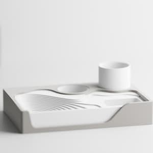 Custom 3D Desk Organizer: Modern Stepped Tray With Planter - Etsy