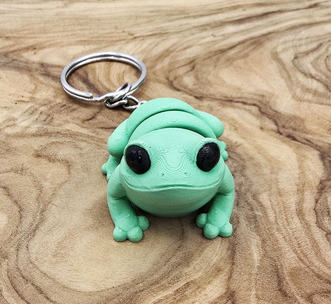 Unamused Frog Butt Keyring, Rain Frog Keychain Toy, Green Grumpy Frog ...