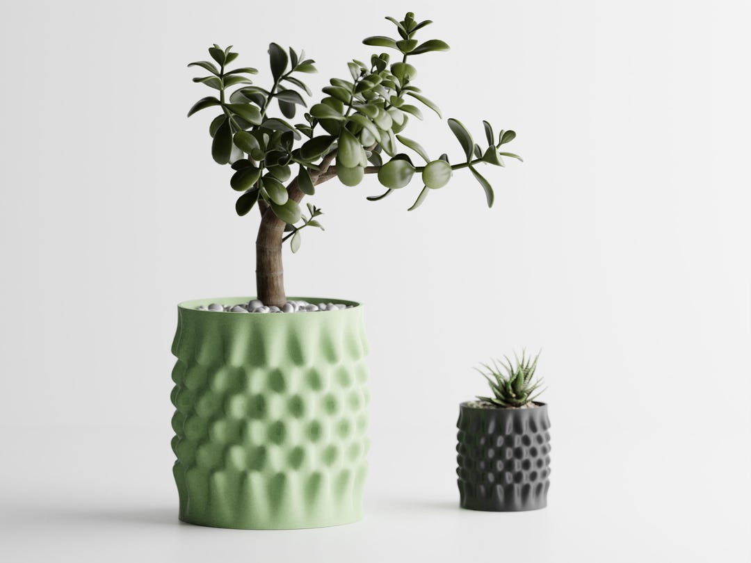 Dented Pot Planter, 3D Printed Plant Holder, Modern Theme Planter ...
