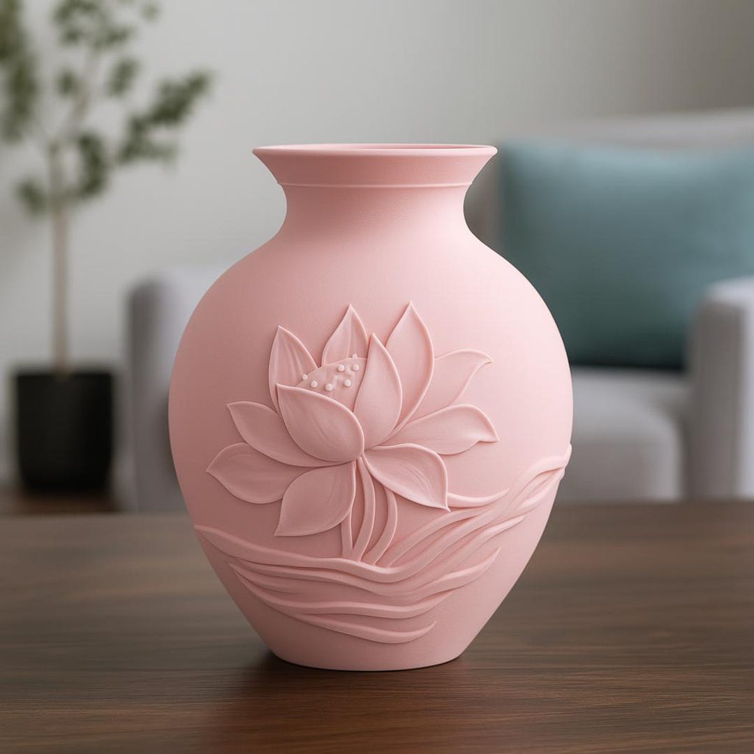 3D Lotus Flower Vase: Modern Zen Home Decor, Matte Pink Bioplastic - Etsy