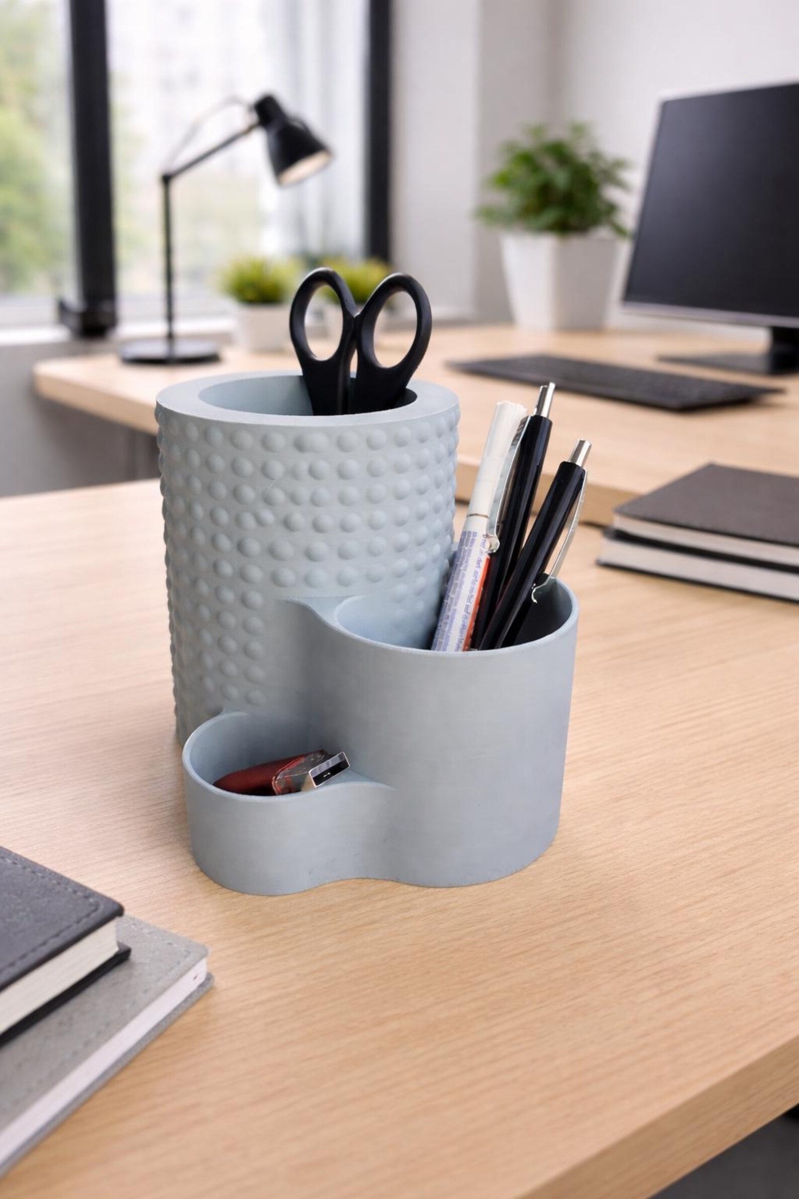 Dotted Desk Pencil and Pen Holder, Office Organizer, 3D Printed, Eco ...