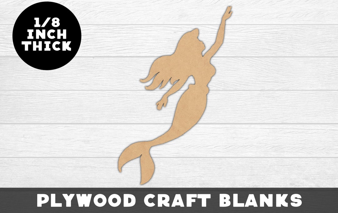 Ariel Wood Shape, Little Mermaid, Wood, Unfinished Wood, Craft Wood ...