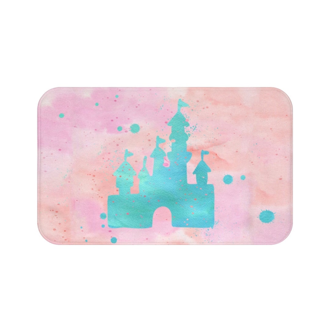 Pink Castle Bath Mat, Bath Mat, Bathroom Decor, Gifts, Home Decor ...