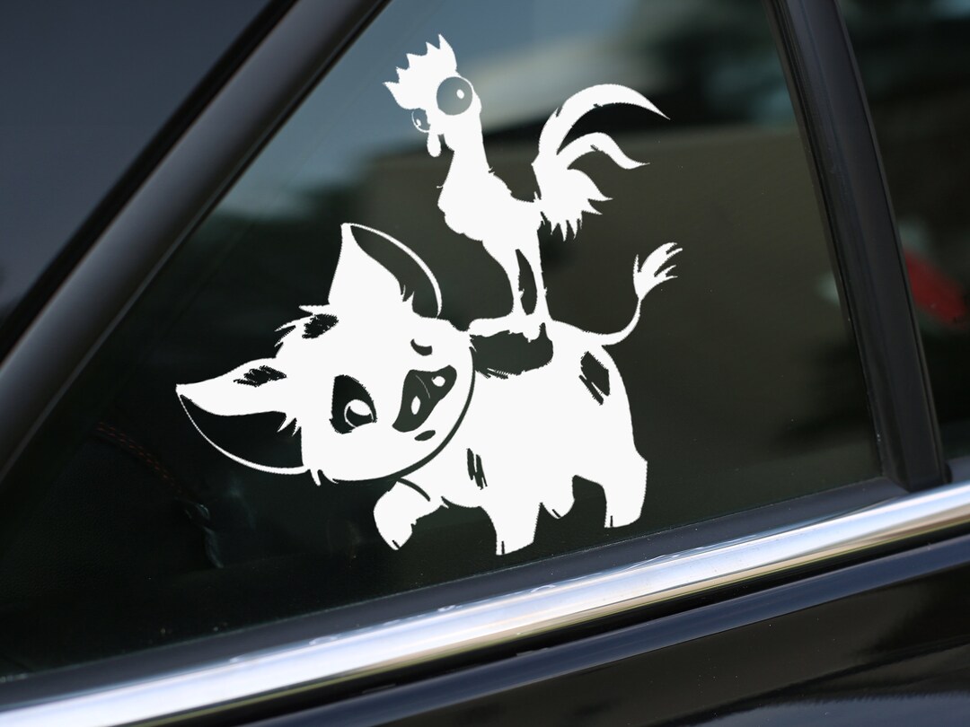 Pua and Hei Hei Decal, Moana Decal, Car Decal, Wall Decal, Laptop ...