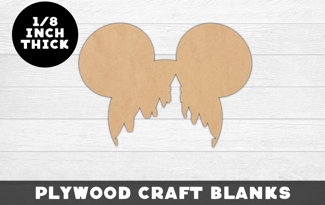 Mouse Castle Wood Shape, Unfinished Wood, Craft Wood, Wood Cutout ...
