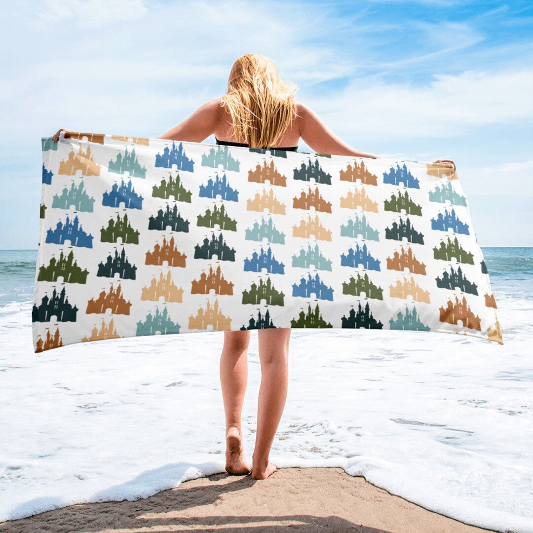 Castle Beach Towel, Multi Colored Castle Towel, Magic Kingdom, Towel ...