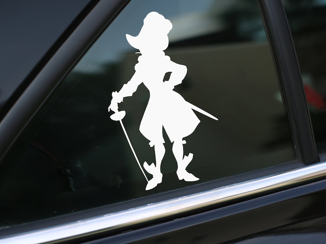 Captain Hook Decal, Peter Pan Villain for Car, Wall Decal, Laptop ...