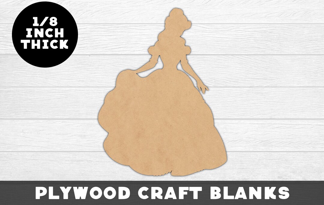Belle Wood Shape, Princess, Wood, Unfinished Wood, Craft Wood, Wood ...