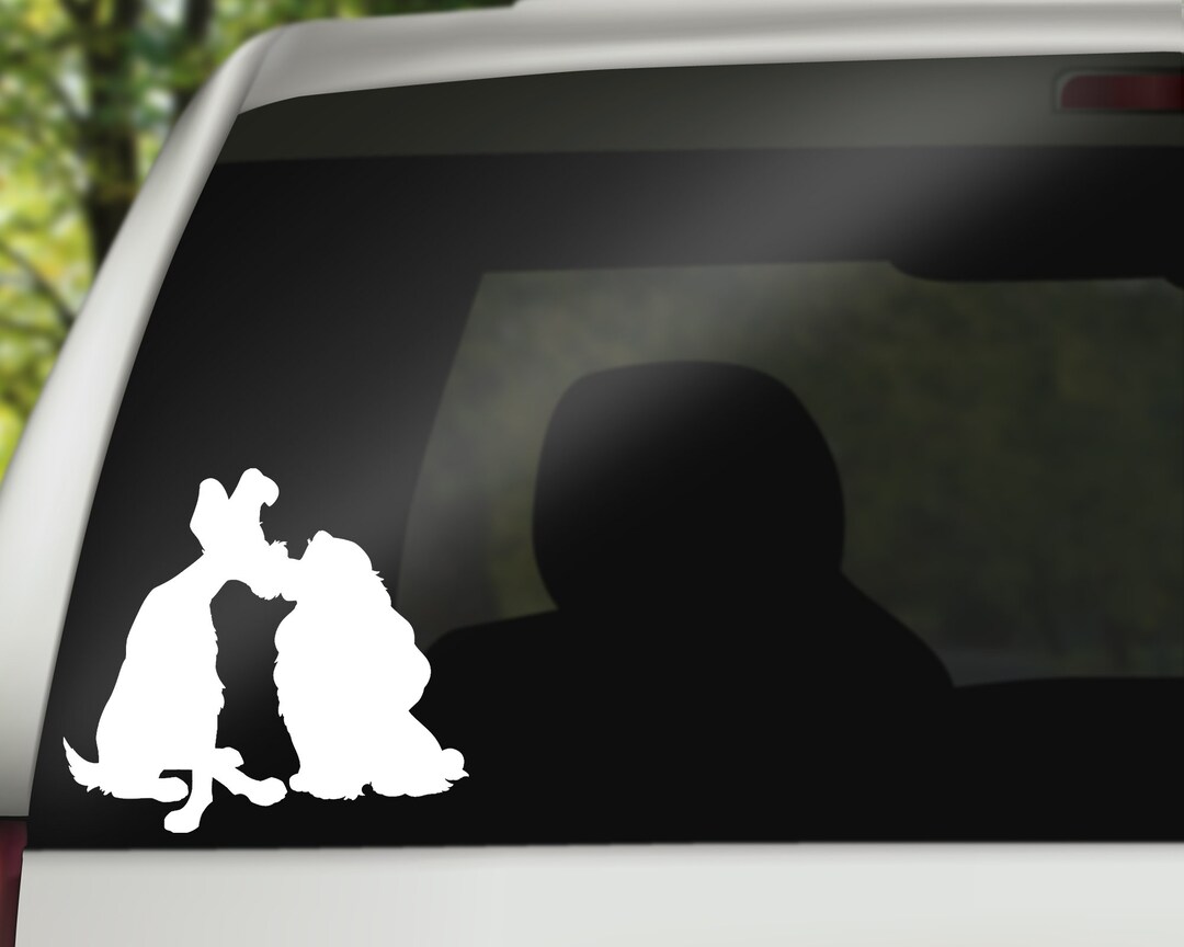 Lady and the Tramp Decal, Car Decal, Wall Decal, Laptop Stickers, Vinyl ...