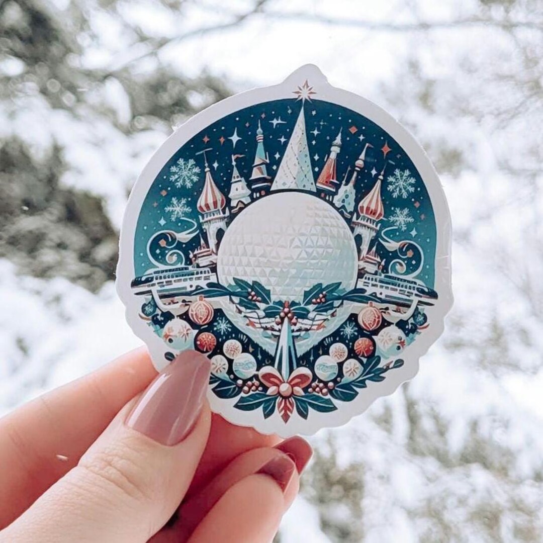 Epcot Sticker, Spaceship Earth Sticker, Christmas, Gift, Stickers ...