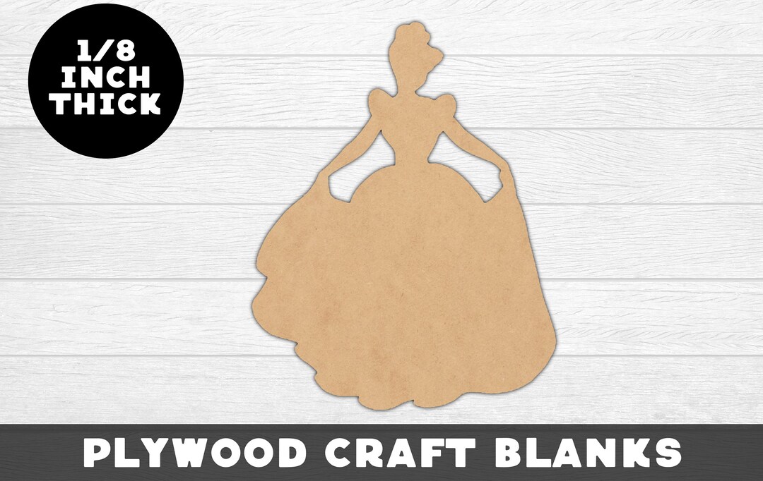 Cinderella Wood Shape, Princess, Wood, Unfinished Wood, Craft Wood ...