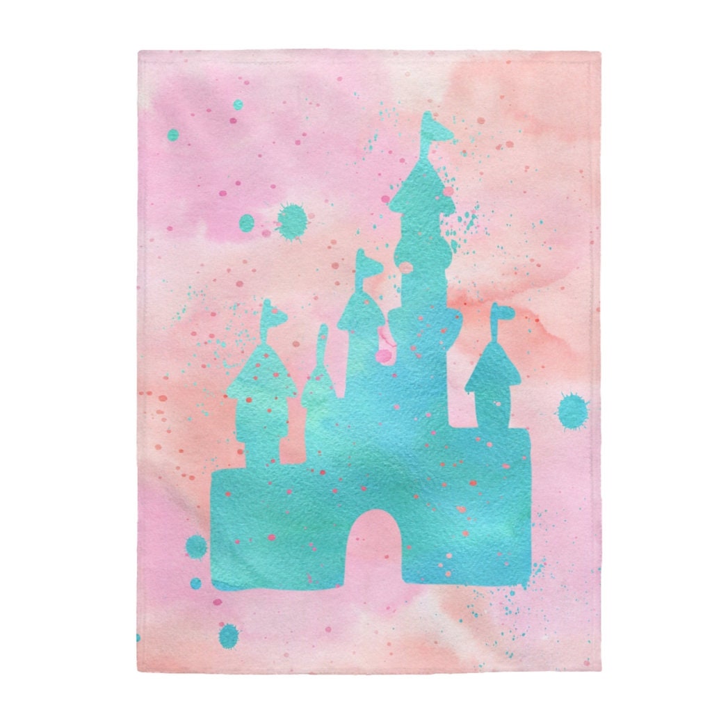 Pink Castle Blanket, Blanket, Throw Blanket, Home Decor, Gift, Fleece ...