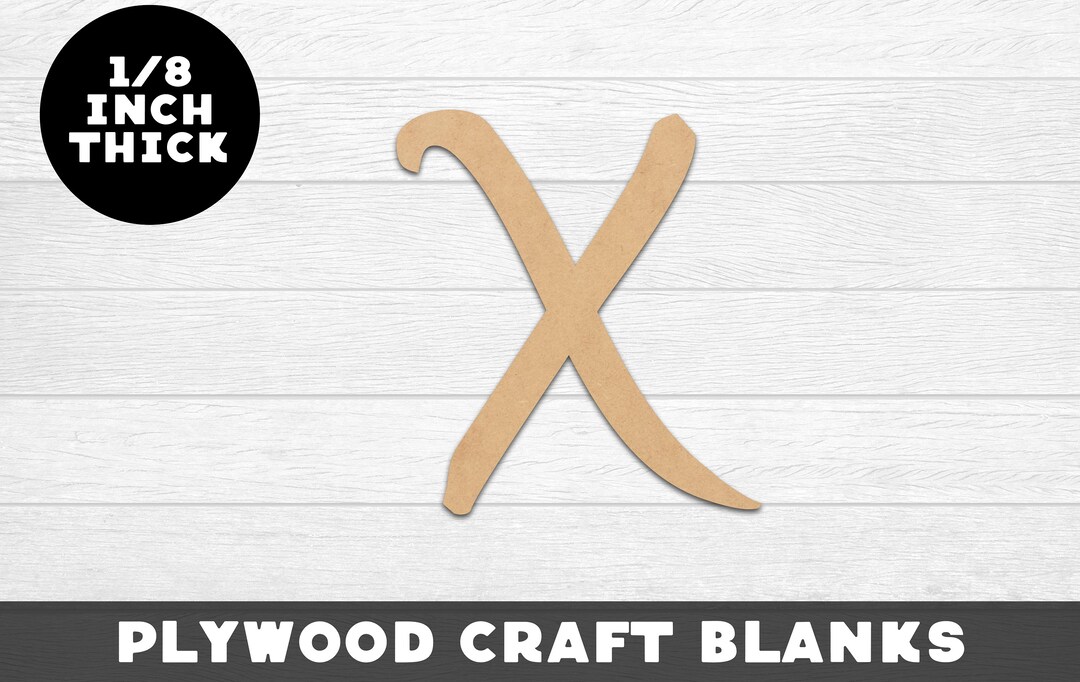 X Wood Shape, Letter Font, Unfinished Wood, Craft Wood, Wood Cutout ...