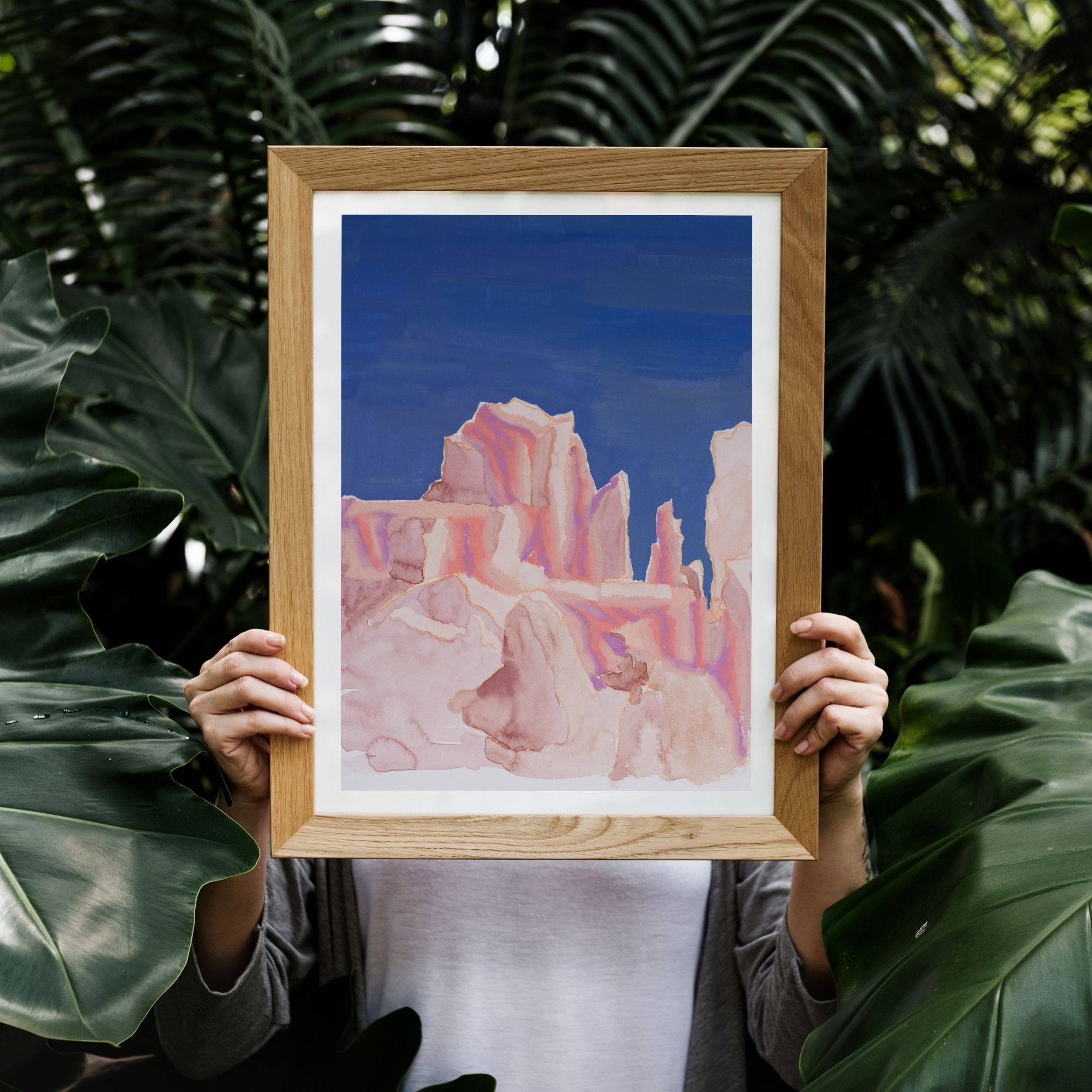 Abstract Sedona Desert Painting | Fine Art Print of Original Watercolor ...