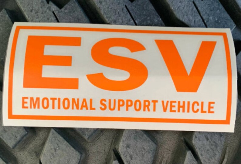 ESV Emotional Support Vehicle Decal - Etsy