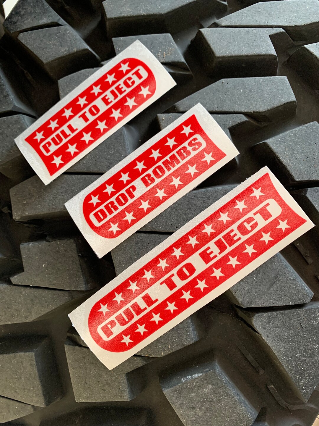 Pull to Eject Lever Overlays/ Drop Bombs With Stars Decal Set for Jeep ...
