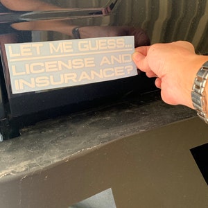 License and Insurance Decal - Etsy