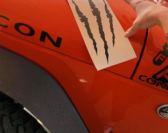 2 RIPPED CLAW Marks 9'' or 13'' Vinyl Sticker Decals Jurassic Dinosaur ...