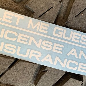 License and Insurance Decal - Etsy