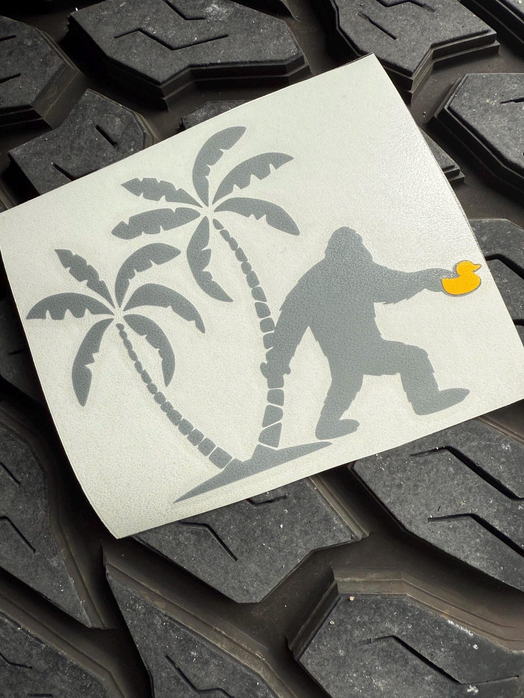 Sasquatch Stealing Duck With Palm Trees - Etsy