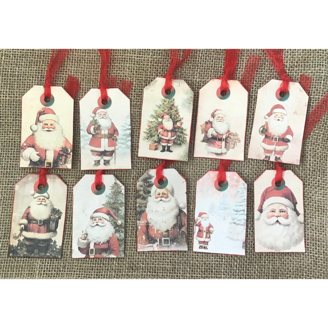 10 X Christmas Gift Tags Vintage CHRISTMAS / XMAS Handmade - Etsy