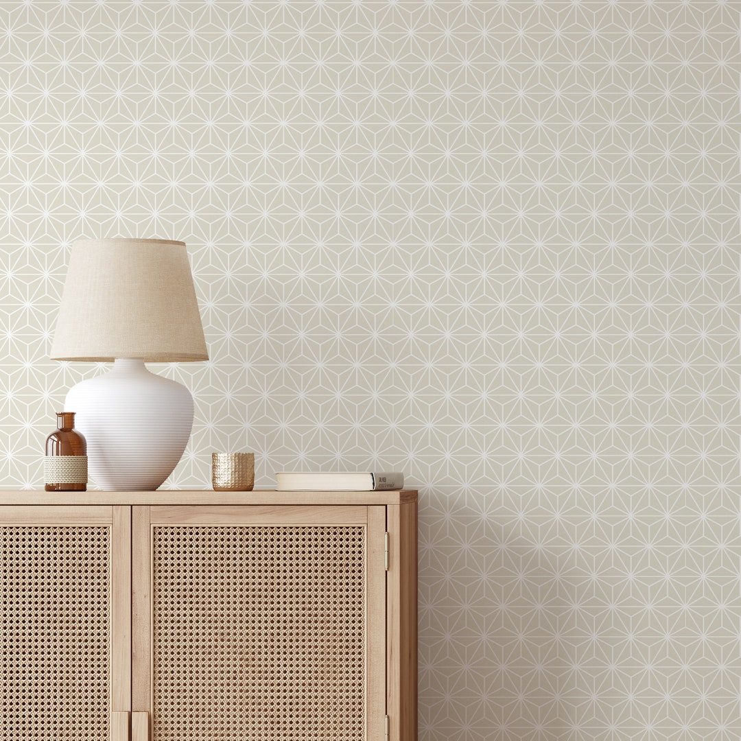 Beige Geometric Prism Wallpaper - Abstract Modern Peel and Stick Wall ...
