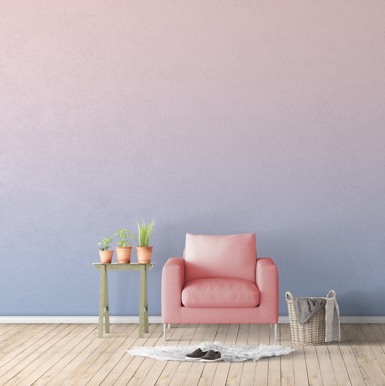 Pastel Pink Blue Ombre Wallpaper - Rose Purple Gradient Peel and Stick ...