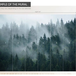 Misty Forest Peel and Stick Wall Mural Dark Self Adhesive Wall Decal ...